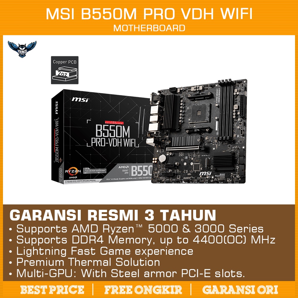 Jual MSI B550M PRO VDH WIFI | Motherboard AMD B550 Ryzen AM4 M-ATX ...