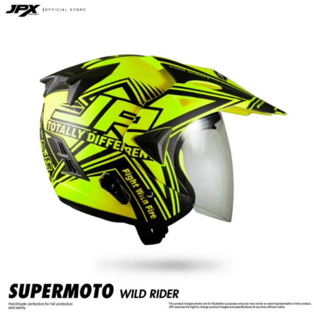 Jual Helm JPX Semi Cross Wild Riders Kuning | Shopee Indonesia