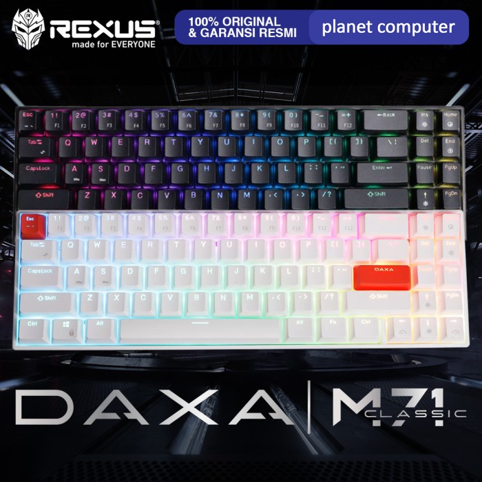 Jual Rexus DAXA M71 Classic Mechanical Gaming Keyboard RGB HOTSWAP ...