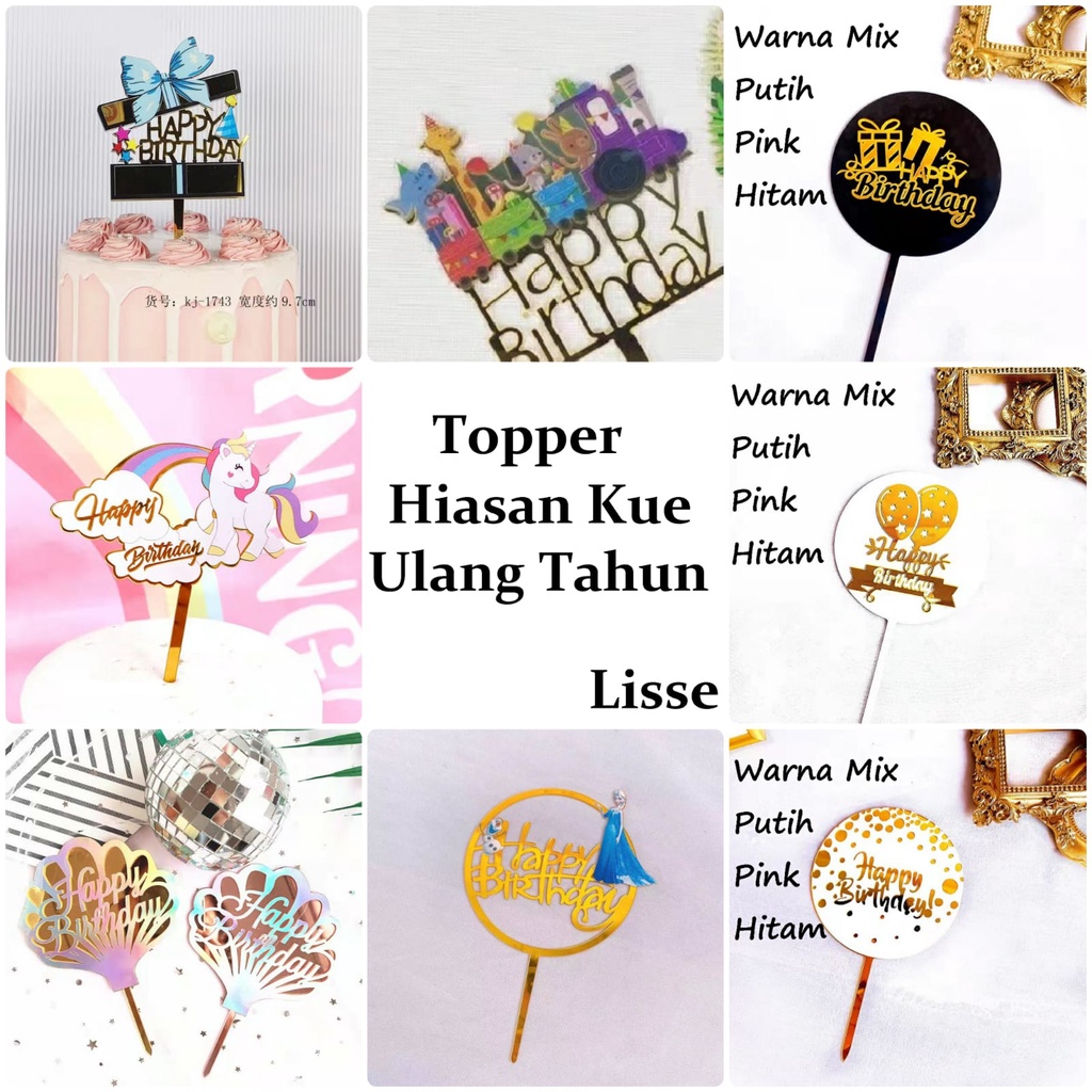 Jual Cake Toper Topper Penghias Kue Ulang Tahun Ultah Happy Birthday 01 ...