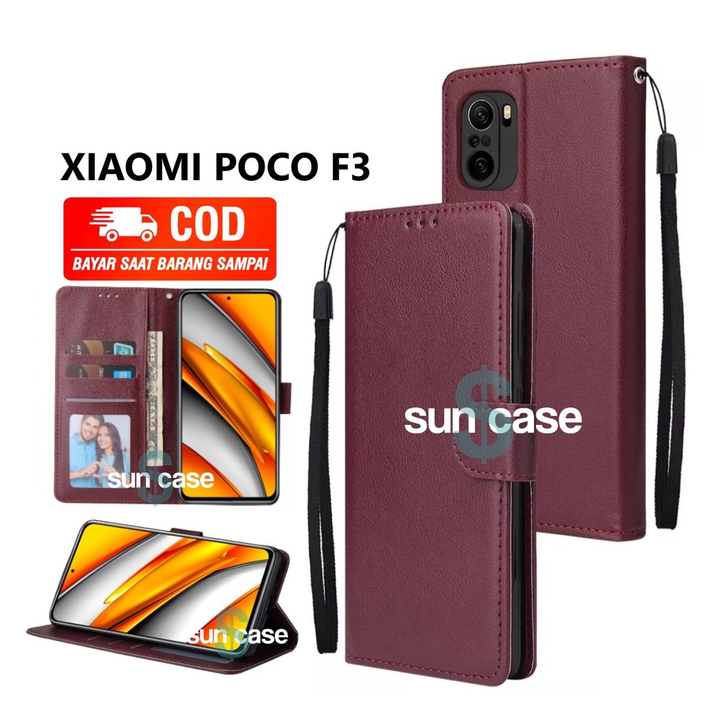 Jual Casing XIAOMI POCO F3 model flip buka tutup case kulit ada tempat ...