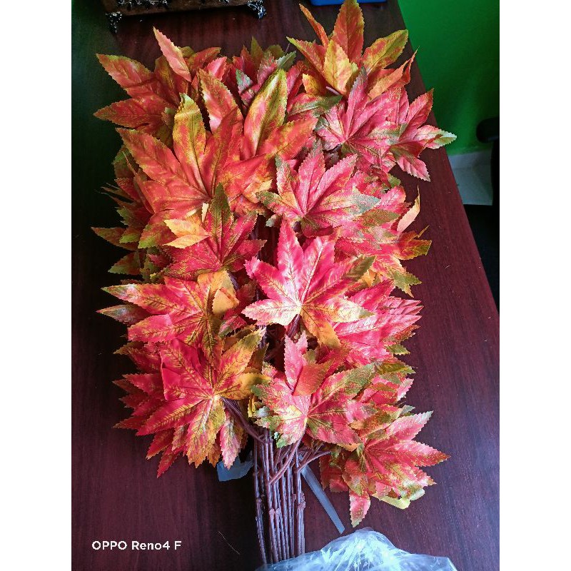 Jual daun mapel bintang orange kombinasi cabang 3 | Shopee Indonesia