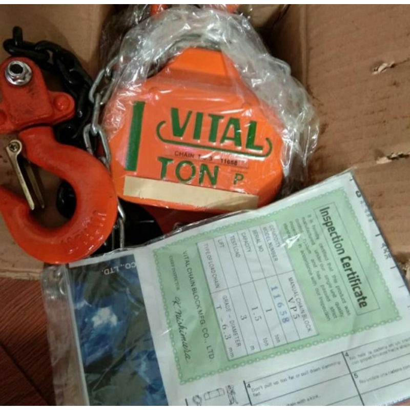 Jual Takel Chain Block VITAL 1 Ton X 5 Meter VP5 | Shopee Indonesia