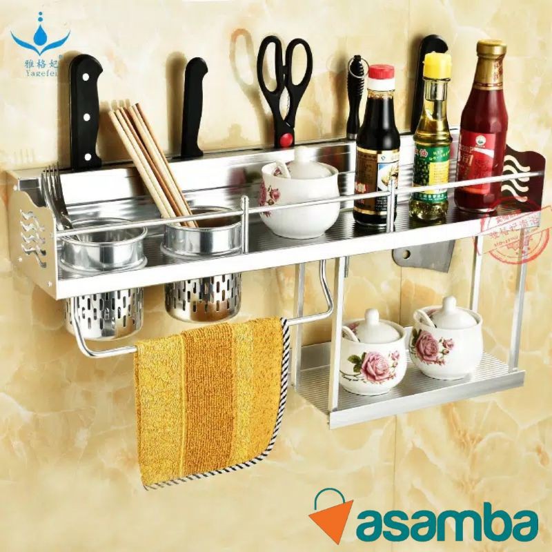Jual Rak Dinding Dapur Aluminium 2 Tingkat 60 cm | Shopee Indonesia