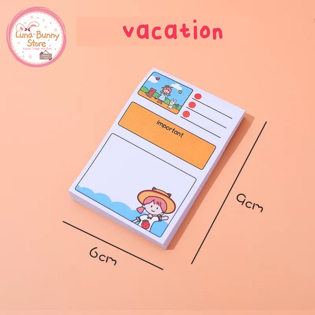 Jual Cute Little Girl Notes Memo / Notes Memo Tempel Sticky Notes ...
