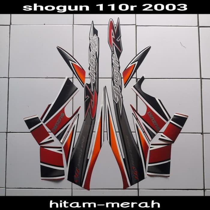 Jual sticker body motor shogun 110r 2003 hitam-merah | Shopee Indonesia