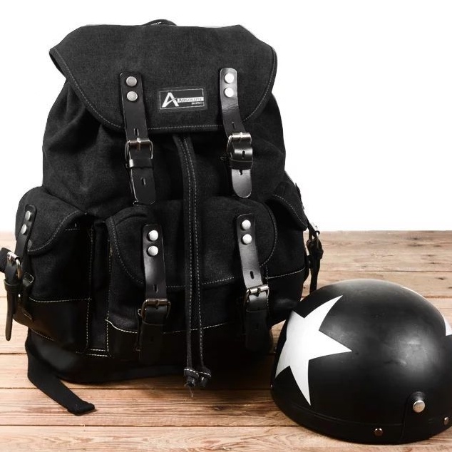 Jual Tas Sekolah Ransel Hitam Backpack Cowok Cewek SMP SMA SMU Kuliah ...