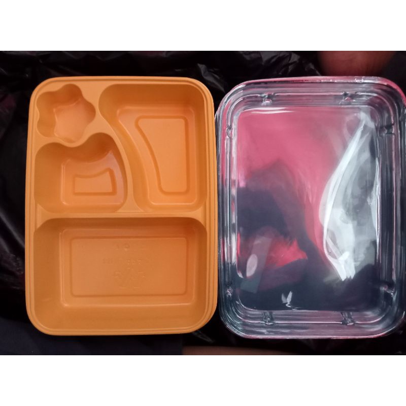 Jual Mika Bento 4 Sekat KUNING Isi 10 Pc / Tray Bento Sekat 4 / Box ...