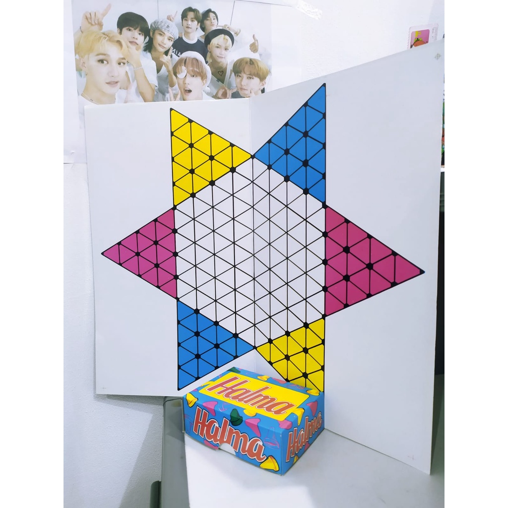 Jual Mainan Halma Kertas / Mainan board edukasi papan halma kertas set ...