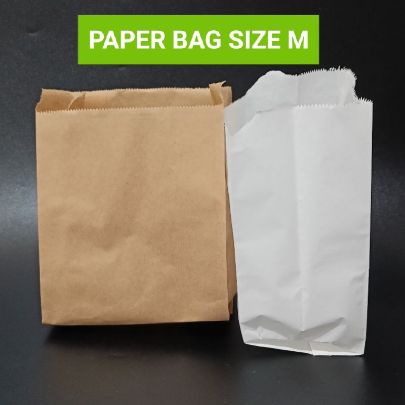 Jual Paper Bag / Kantong Kertas Ukuran M - Kantong Roti/Snack/Fried ...