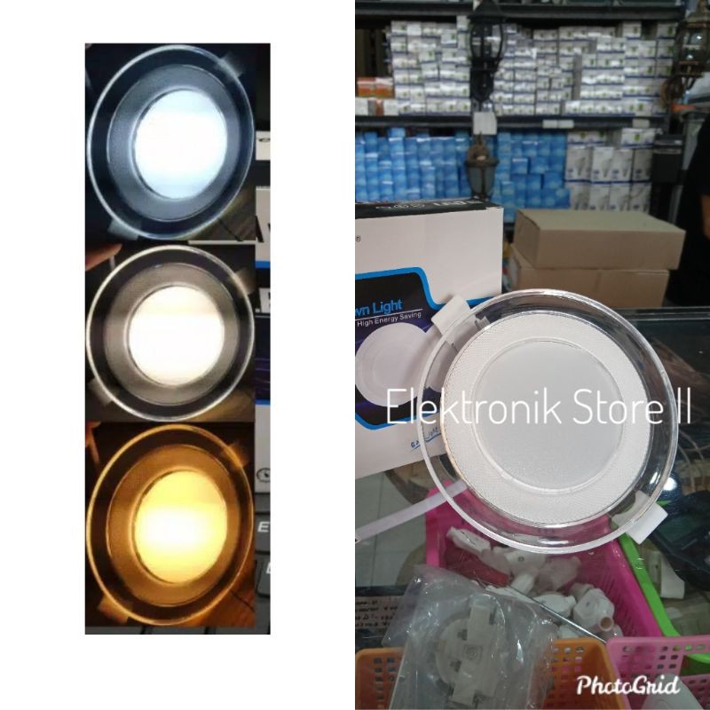 Jual Lampu downlight LED 8 Watt 3 warna Lampu hias list akrilik ...