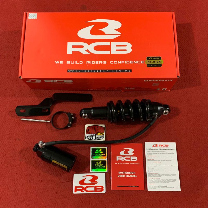 Jual Shockbreaker RCB Racing Boy DB-2 Line Premium Black 260mm Ninja 150RR RR 150 | Shopee Indonesia