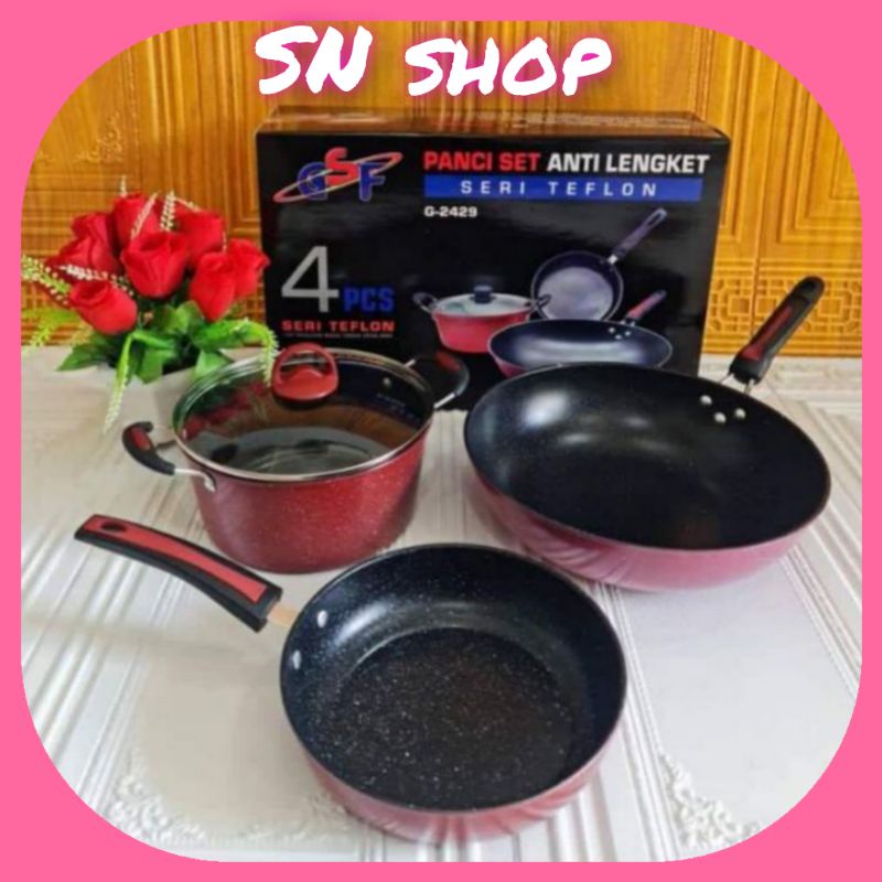 Jual panci set gsf G-2429 teflon series | Shopee Indonesia