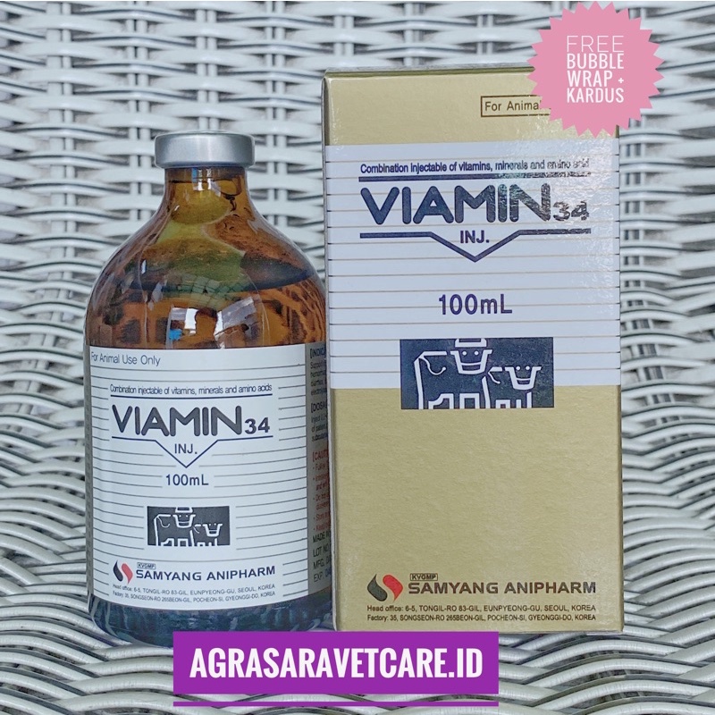 Jual Viamin 34 inj 100ml (vitamin asam amino mineral ) - MIRIP ...