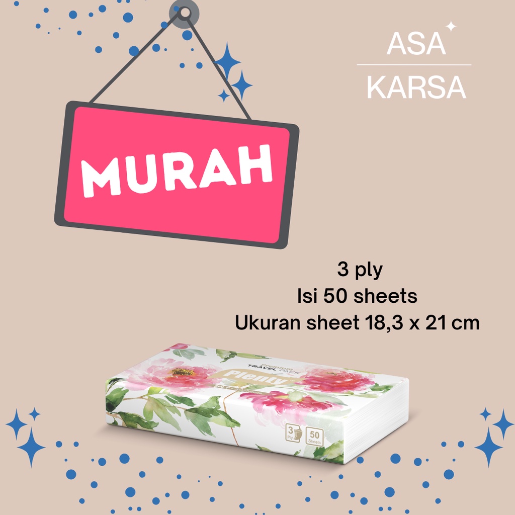 Jual FACIAL TISSUE MERK PLENTY | TISSUE PREMIUM 50 SHEET | Tissue ...