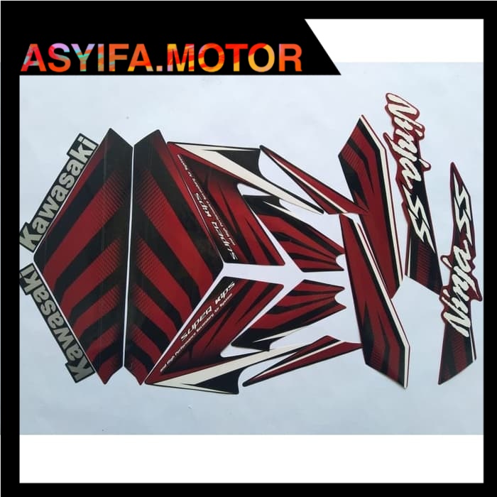 Jual stiker striping kawasaki ninja ss 2014 merah | Shopee Indonesia