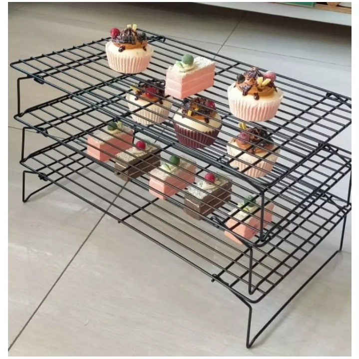 Jual cooling rack 3 susun cooling rack peniris makanan rack peniris kue ...