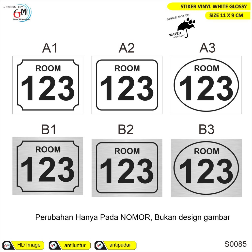 Jual Stiker NOMOR KAMAR NOMOR LOKER | Shopee Indonesia