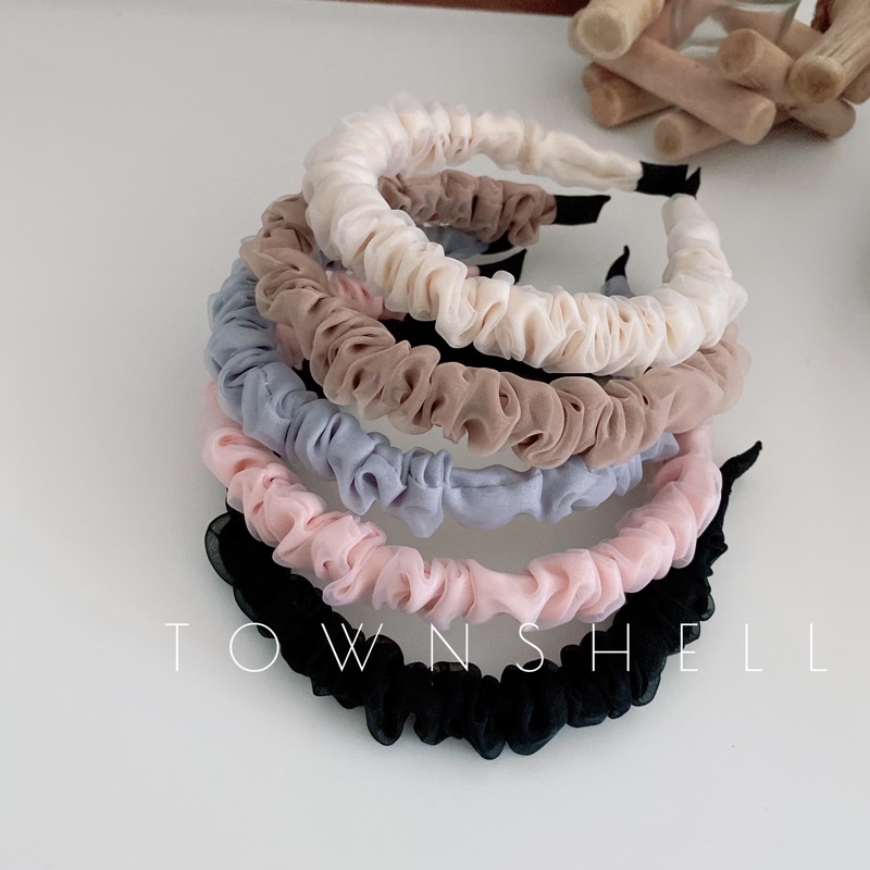 Jual KOREAN SOLID HEADBAND / bando kerut korea / bando scrunchy / bando ...