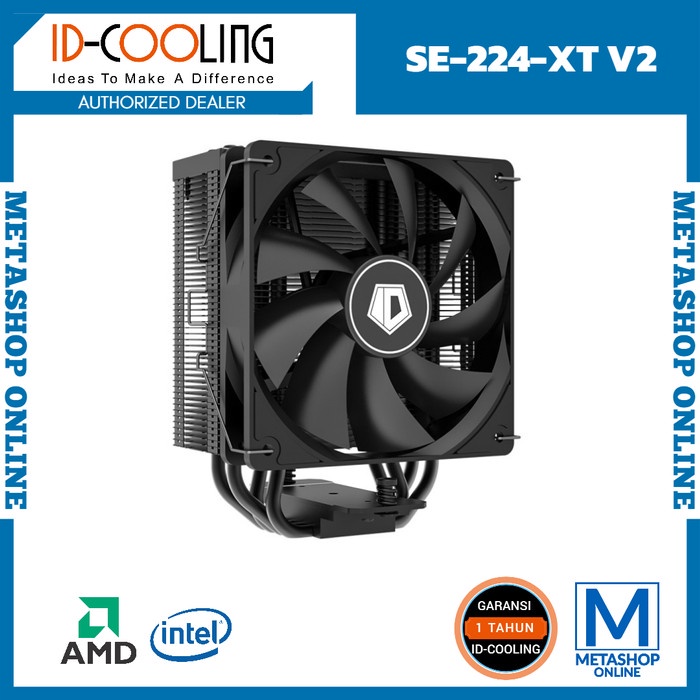Jual ID-COOLING SE-224-XT BLACK V2 CPU Cooler Fan IDCOOLING AMD INTEL HSF | Shopee Indonesia