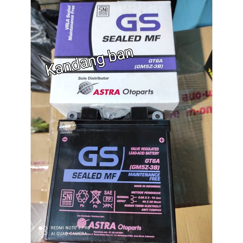 Jual AKI KERING GS ASTRA GT6A (GM5Z-3B) UNTUK YAMAHA JUPITER Z LAMA ...