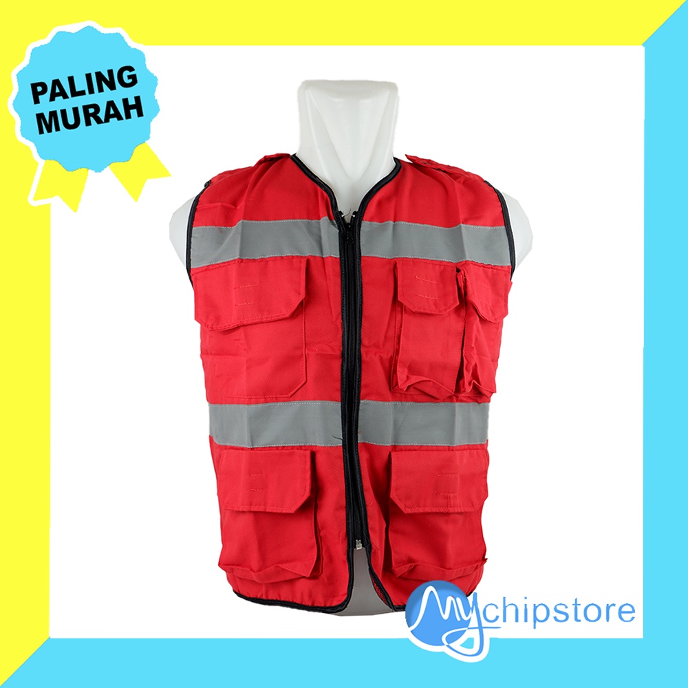 Jual Baju Rompi Safety Kerja Proyek ASGARD HSE MERAH | Shopee Indonesia