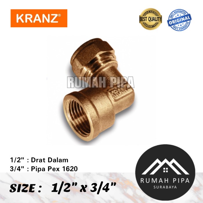 Jual Knee drat dalam pipa air panas 1/2" x 3/4" - KRANZ | Shopee Indonesia