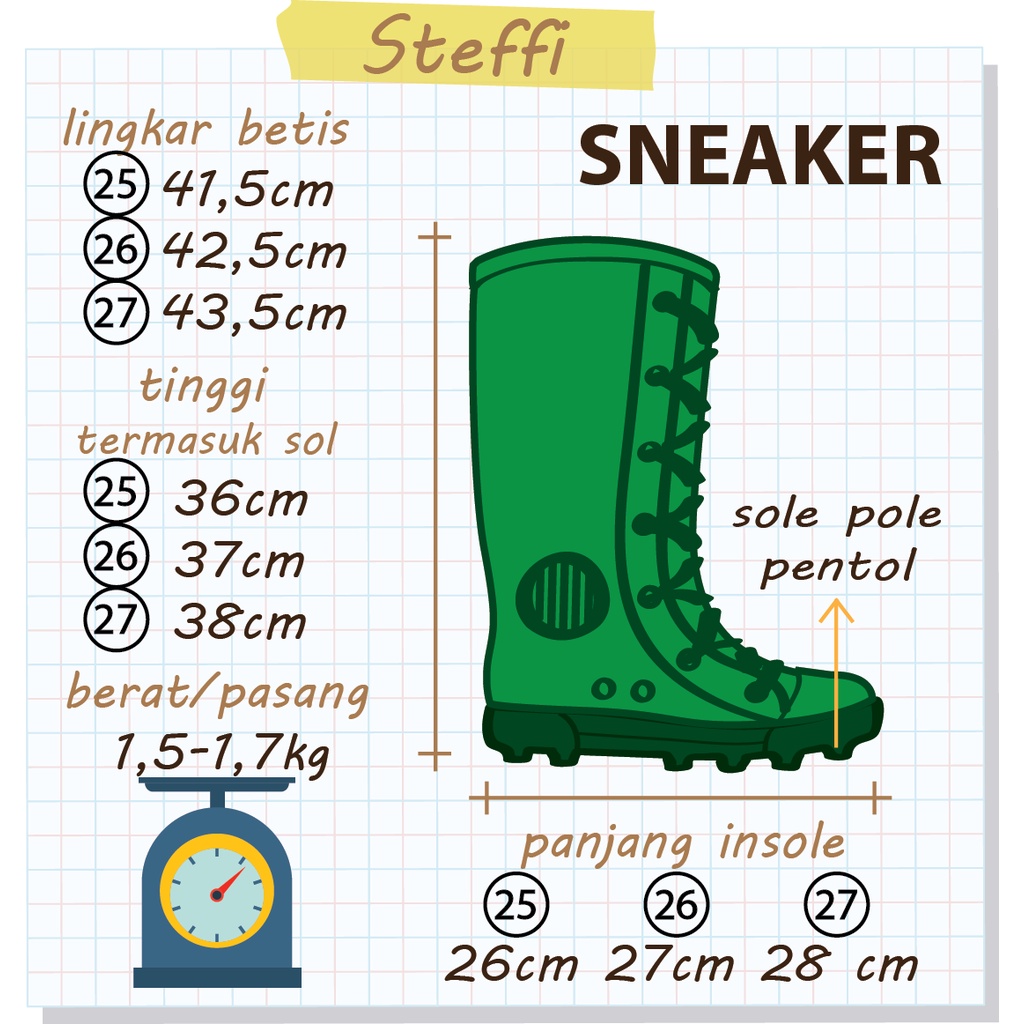 Jual SNEAKER 26&27(41-44) | Steffi Boots SEPATU BOOT PROYEK PVC kebun ...