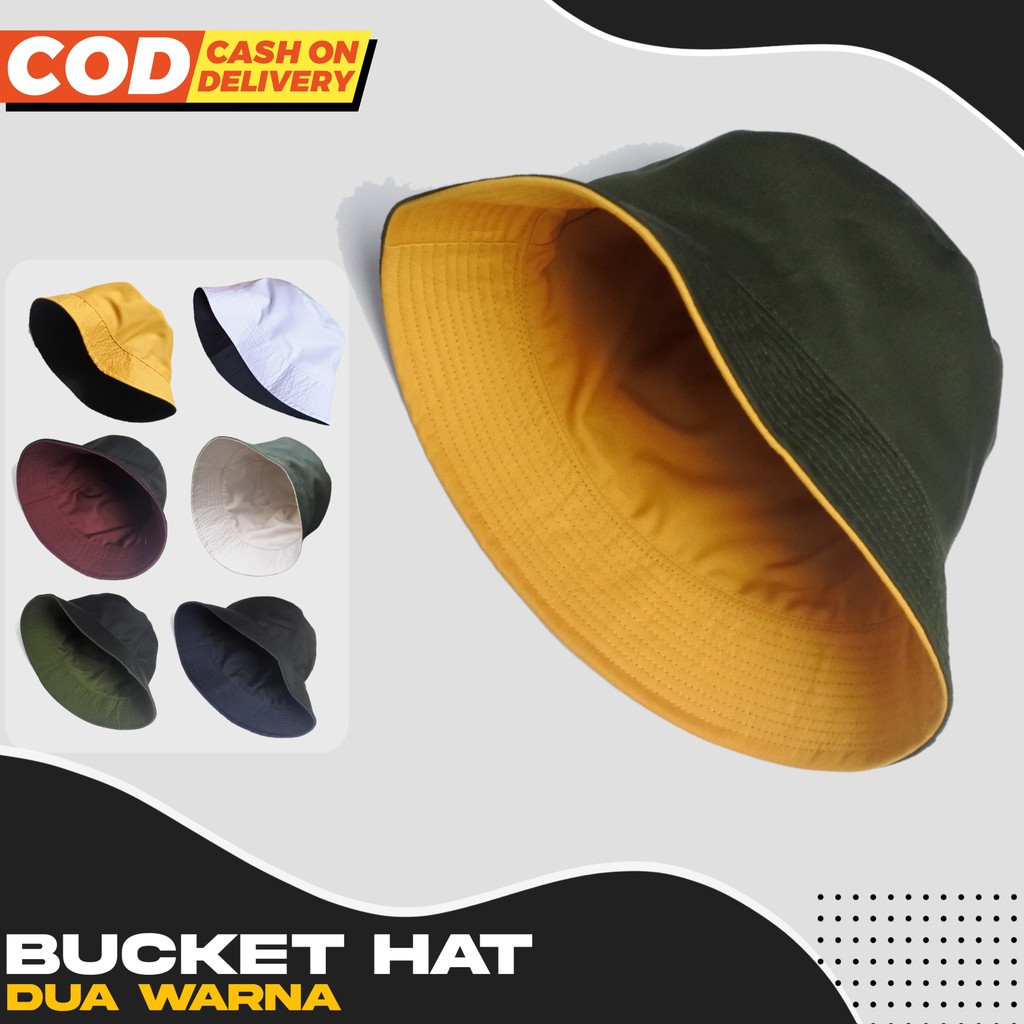Jual BUCKET HAT DUA WARNA BUCKET HAT TOPI BUCKET HAT BUCKET HAT POLOS ...