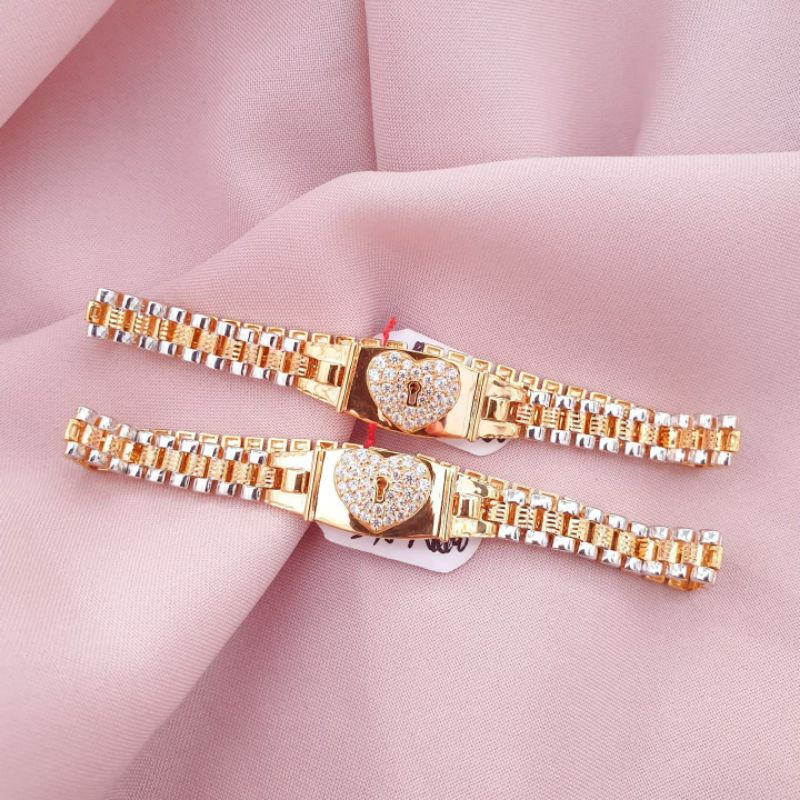 Jual [NEW] Gelang tangan plat rantai rolex emas asli kadar 375 8K ...