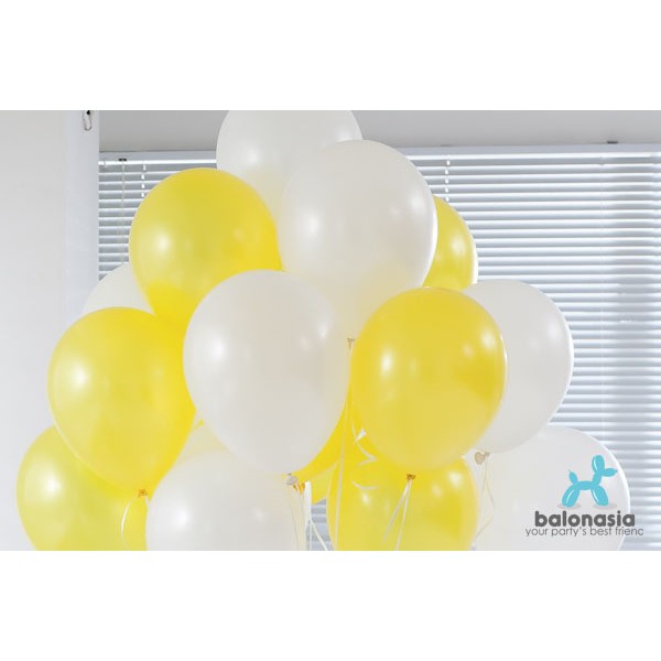 Jual Balon Latex Mix 30 pcs ( putih kuning) | Shopee Indonesia