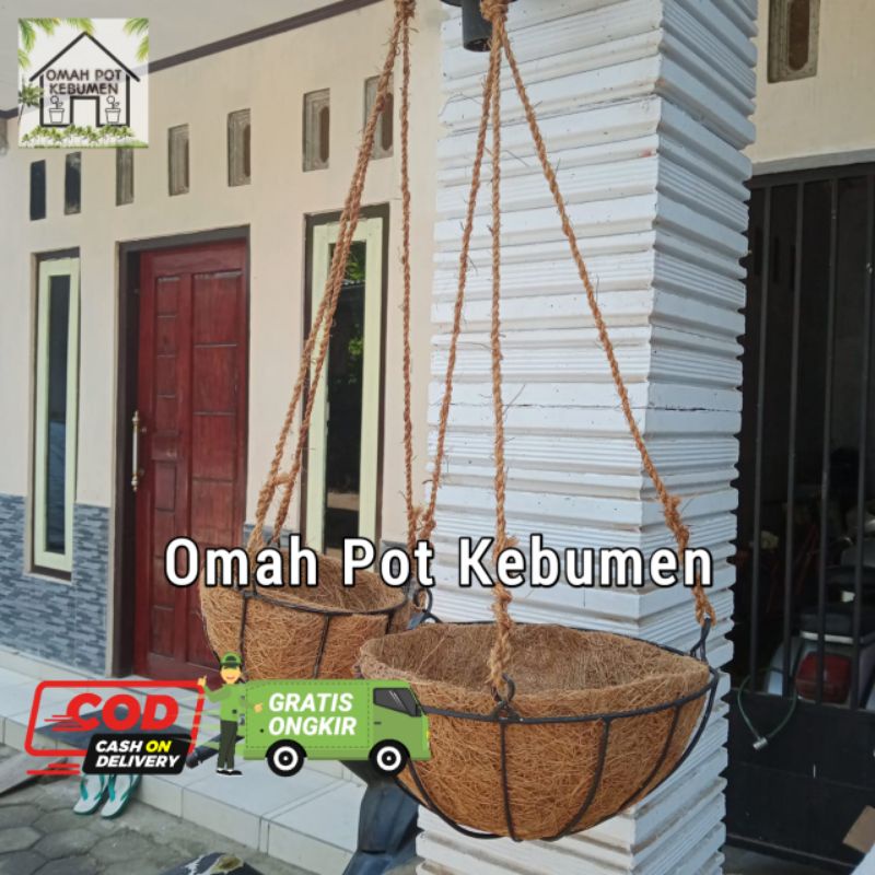Jual Pot Bunga Besi Keranjang Serabut Kelapa Tanaman Gantung Hiasan ...