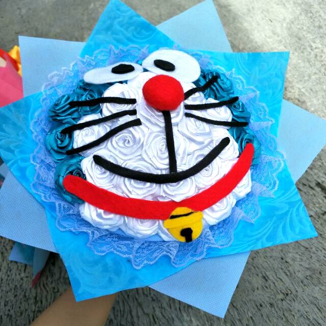 Jual Doraemon / buket bunga pita satin karakter doraemon /boneka ...
