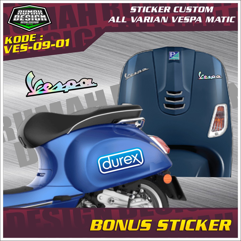 Jual DECAL STICKER HONDA VESPA MATIC 09 DUREX | Shopee Indonesia