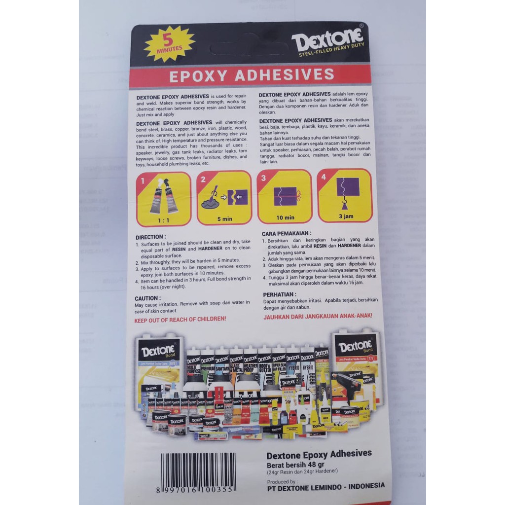 Jual Original Lem Dextone Dexton Plastic Steel Epoxy Adhesive Plastik ...