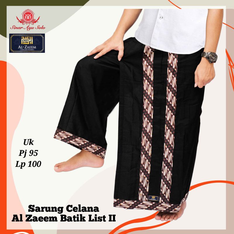 Jual Sarung Celana Instan Dewasa Al-Zaeem Hitam Polos List Batik ...