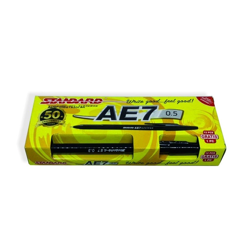 Jual Standard Pen - AE7 Alfatip Isi 12 pcs ( Pulpen, Pena, Ballpoint ...
