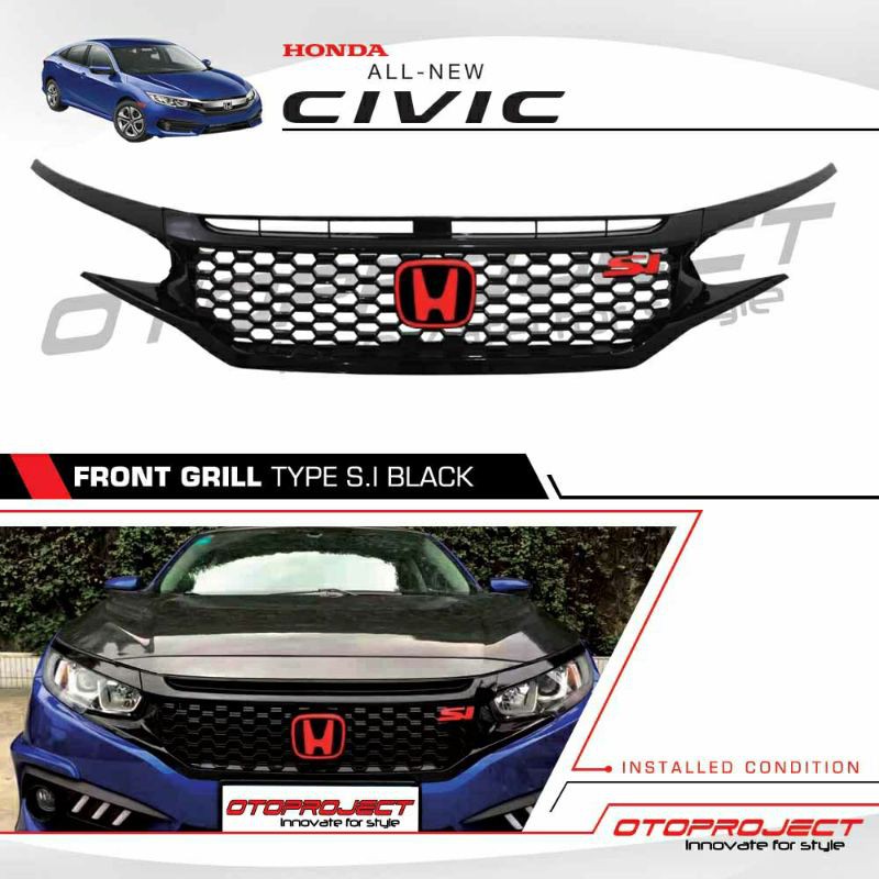Jual Front Grill All New Civic Turbo SI Style Grill Depan Civic Turbo ...