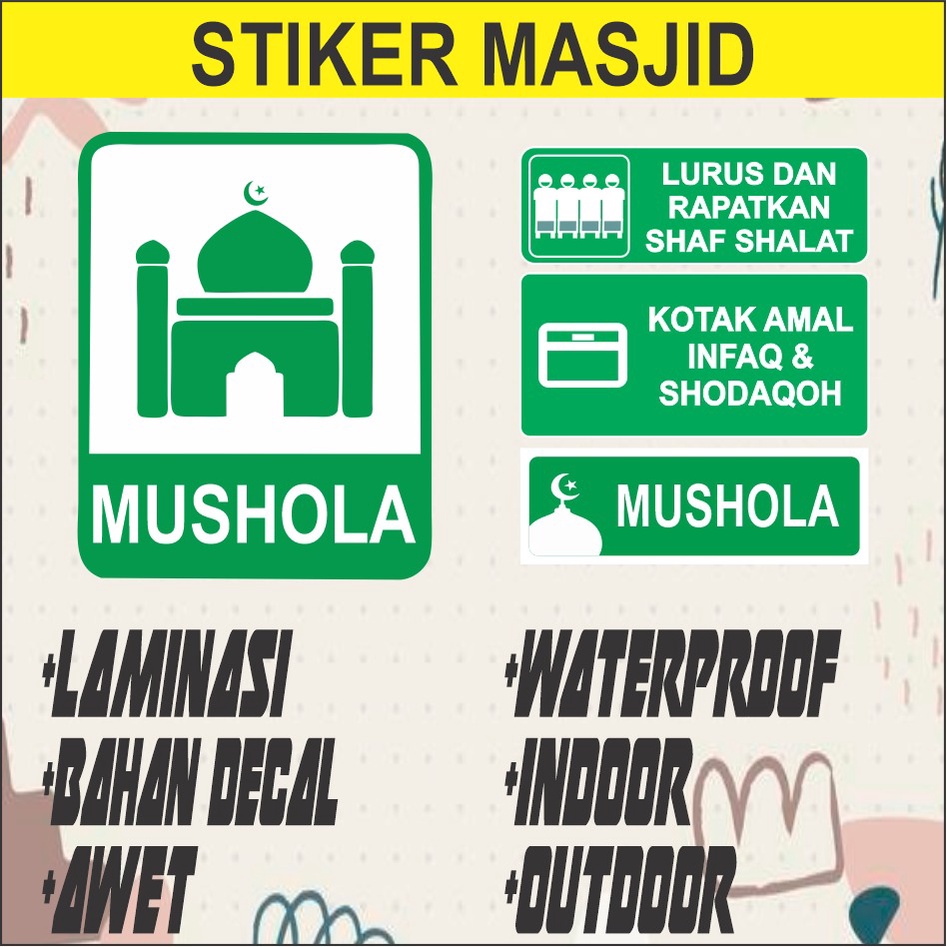Jual Stiker Sticker Masjid Mushollah Rapatkan Shaf, kotak Amal | Shopee ...