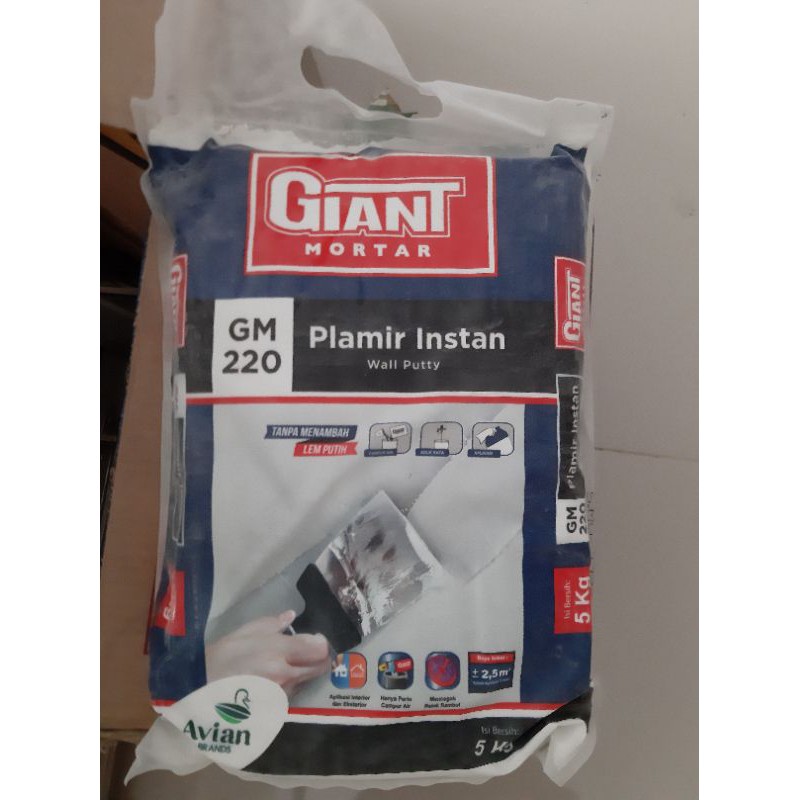Jual Giant Mortal GM 220 Plamir Instant 5 kg plamur | Shopee Indonesia