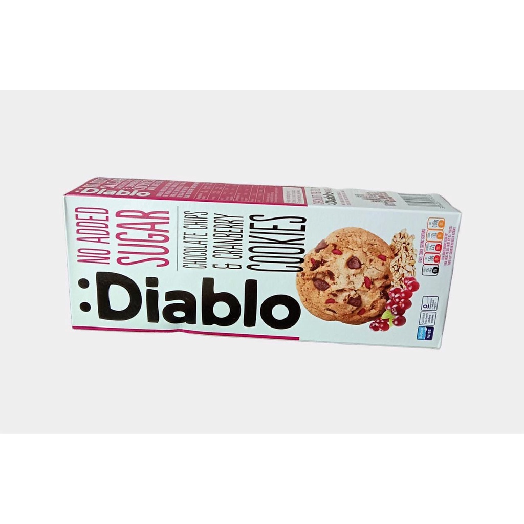 Jual DIABLO CHOCOLATE CHIPS & CRANBERRY COOKIES NO ADDED SUGAR 135 GR ...
