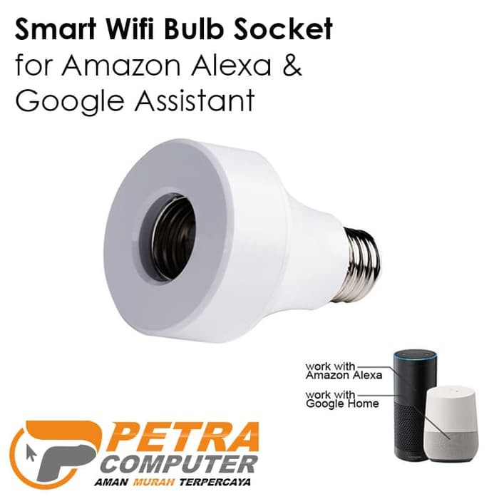 Jual Smart Wifi Bulb Socket for Amazon Alexa Echo Dot and Google ...