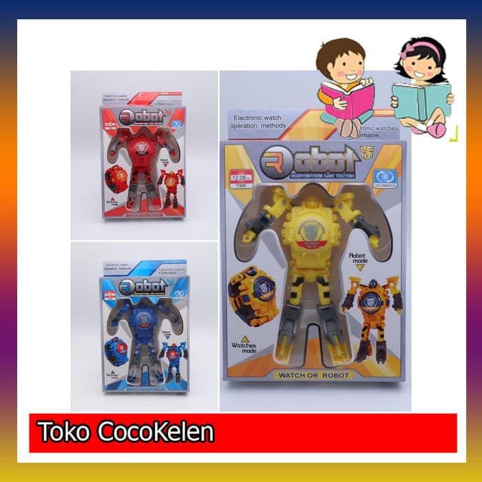 Jual JAM TANGAN ANAK COWO ROBOT DEFORMATION DIGITAL LED TRANSFORMER ...