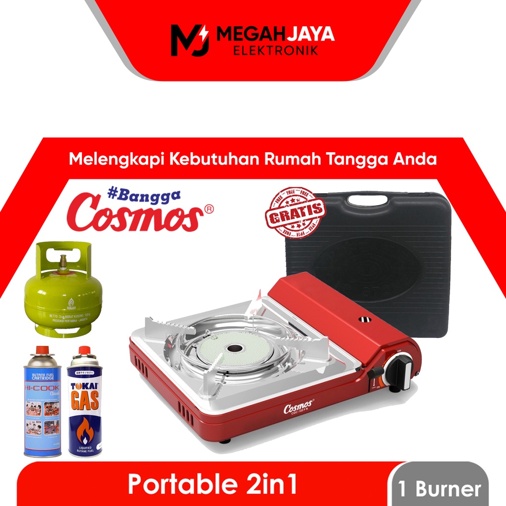 Jual [COD READY] COSMOS KOMPOR BBQ / CAMPING PORTABLE STAINLESS STEEL 2 ...