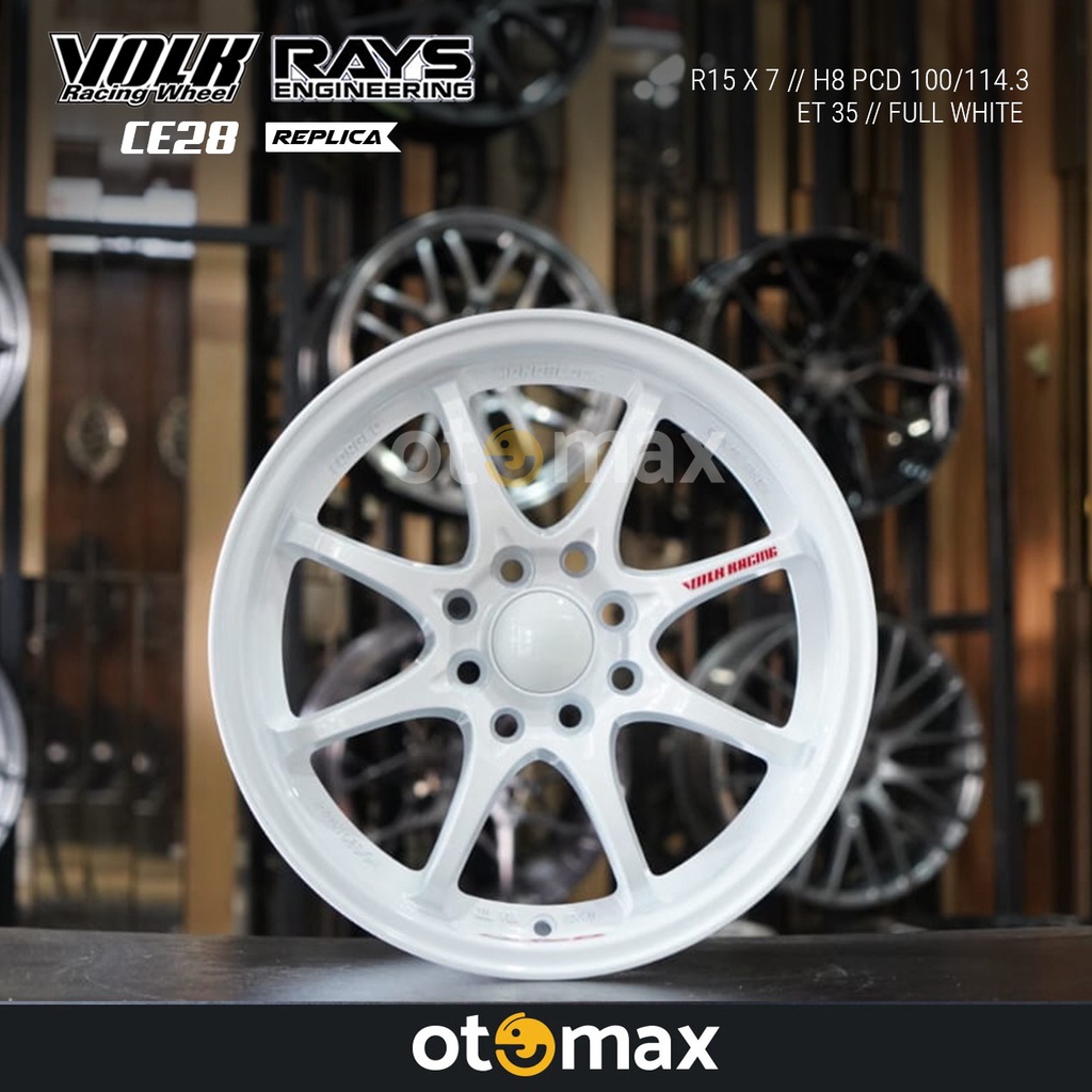 Jual Velg Mobil Volk Rays Ce28 Ring 15 H8 Full White | Shopee Indonesia