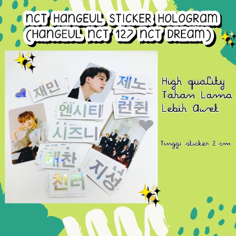 Jual NCT HANGEUL HOLOGRAM STICKER (HANGEUL NCT 127 NCT DREAM) KPOP NCT ...