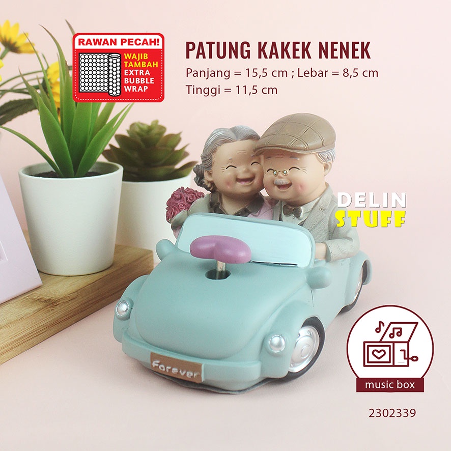 Jual Patung Pajangan Kakek Nenek Akong Ama Mobil Classic Music Box ...