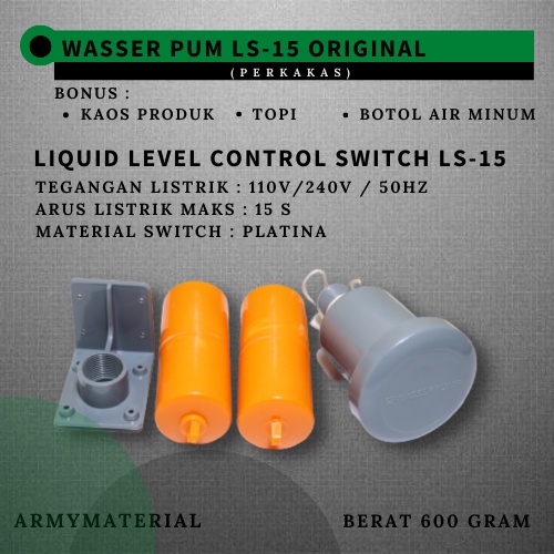 Jual Wasser Pump LS-15 Liquid Level Control Switch Original Terbaru ...