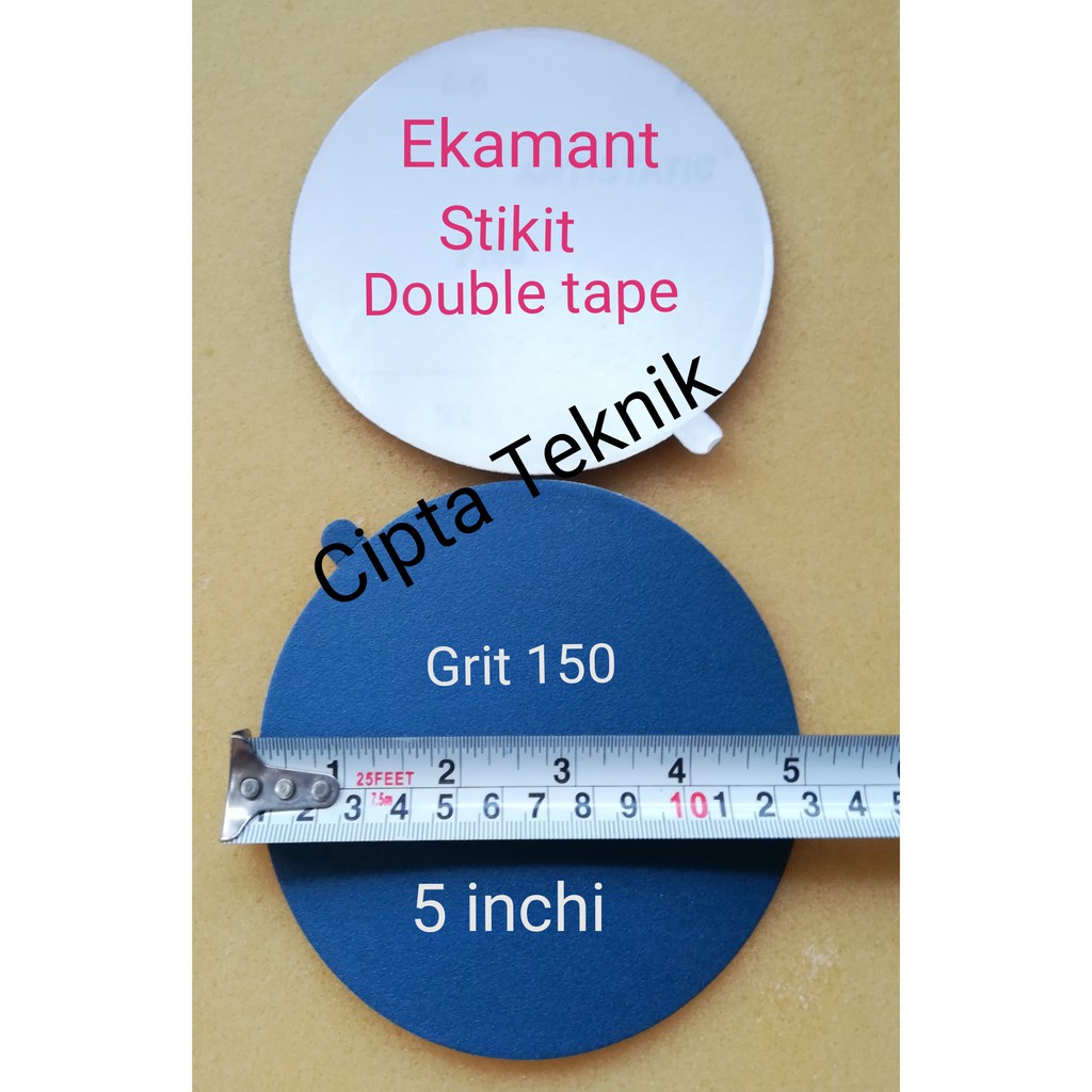 Jual Amplas Bulat Stikit 5 inchi Grit 150 Ekamant Model Tempel Pakai ...