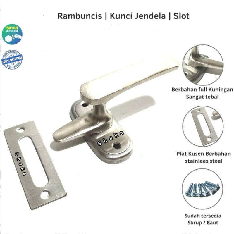 Jual Rambuncis grendel jendela kuningan panolet jendela bahan kuningan ...